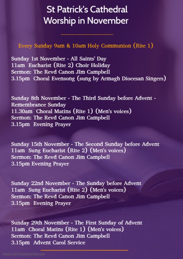 Worship in November - St Patrick's COI Cathedral, Armagh